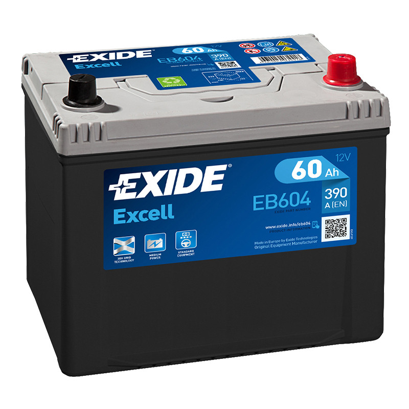 AKUMULATOR EXCELL EB604 12V 60AH (EXIDE)