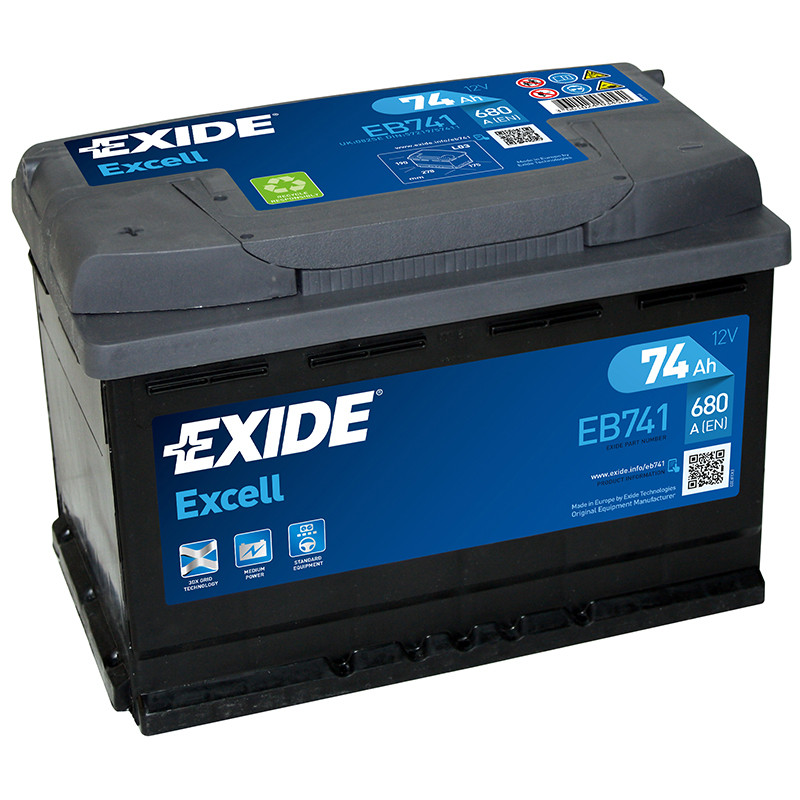 AKUMULATOR EXCELL EB741 12V 74AH L+ (EXIDE)