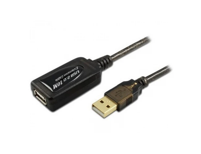 E-Green (OST04536) kabl sa pojačivačem USB tip A (muški) na USB tip A (ženski) 10m crni