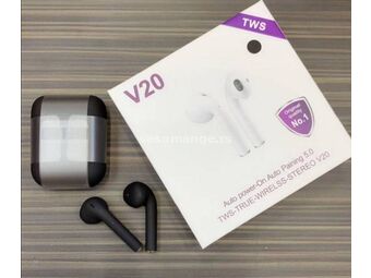 Bluetooth bežične slušalice TWS V20 crne