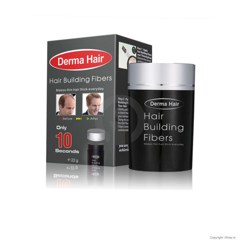 Derma Hair - Fiberi za kosu - boja umereno smeđa