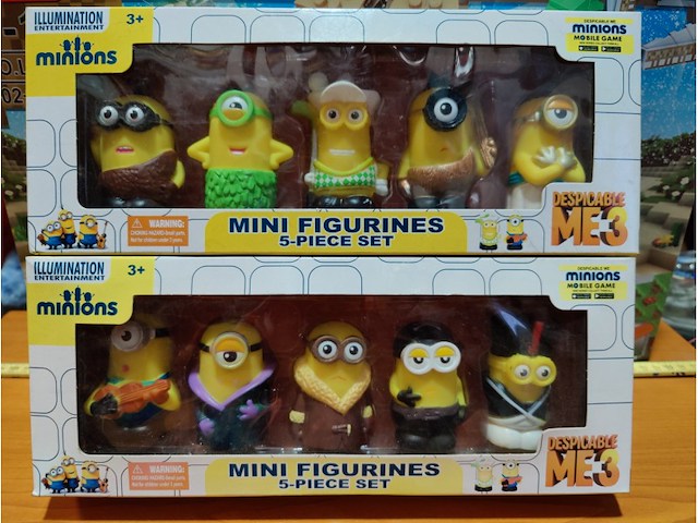 Minions dva seta od po 5 figura Malci - Nov u pakovanju