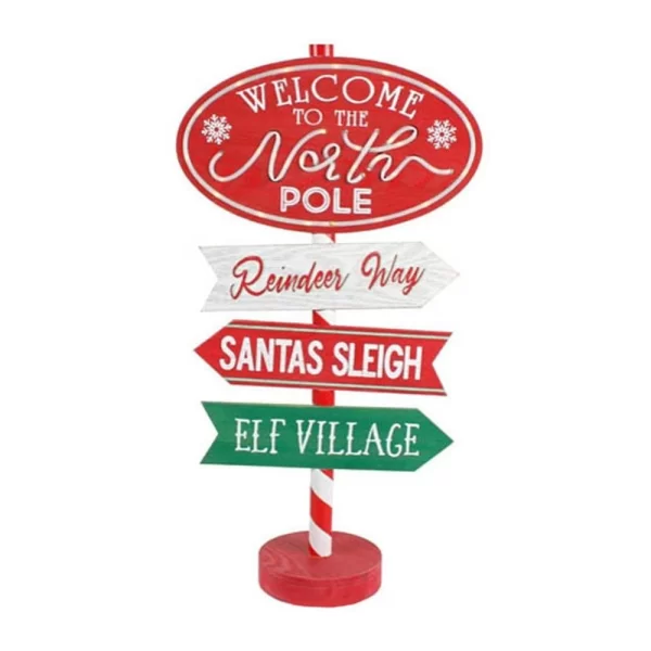 North Pole, novogodišnja dekoracija, putokaz, 60cm