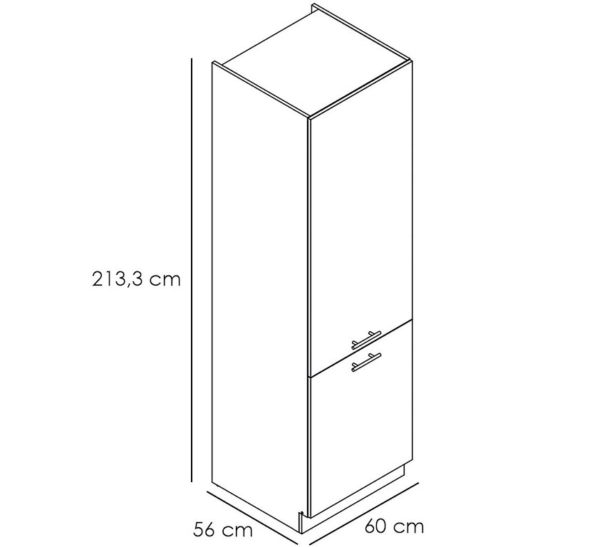 Adele kuhinjski element 2 vrata 60x56x213,3 sivi/beli