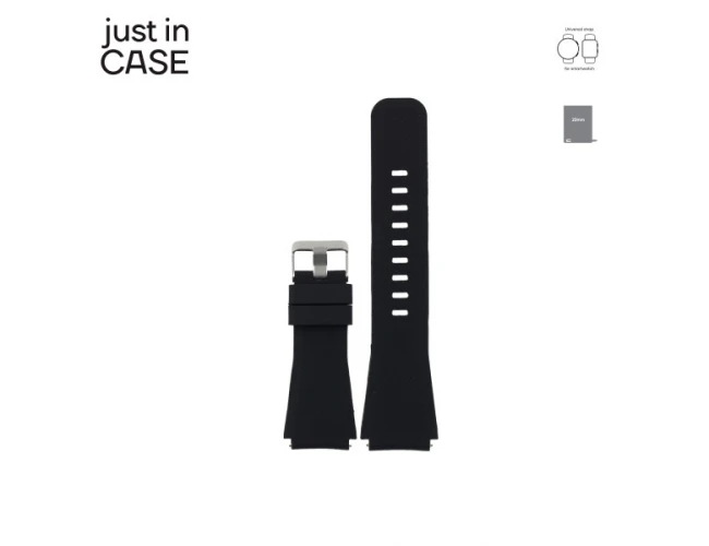 Just In Case 2u1 22mm crna silikonska+bela silikonska zamenska narukvica za pametni sat