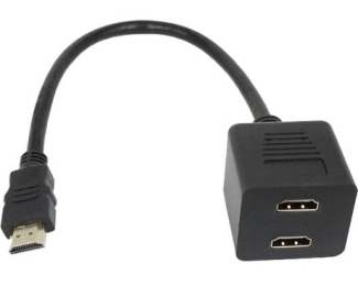 Adapter HDMI – HDMI M/2F (spliter) crni