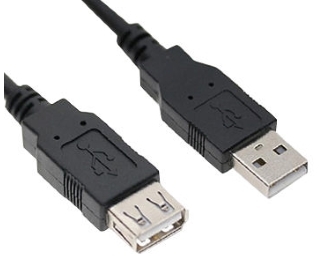 Kabl USB A – USB A M/F (produžni) 3m crni