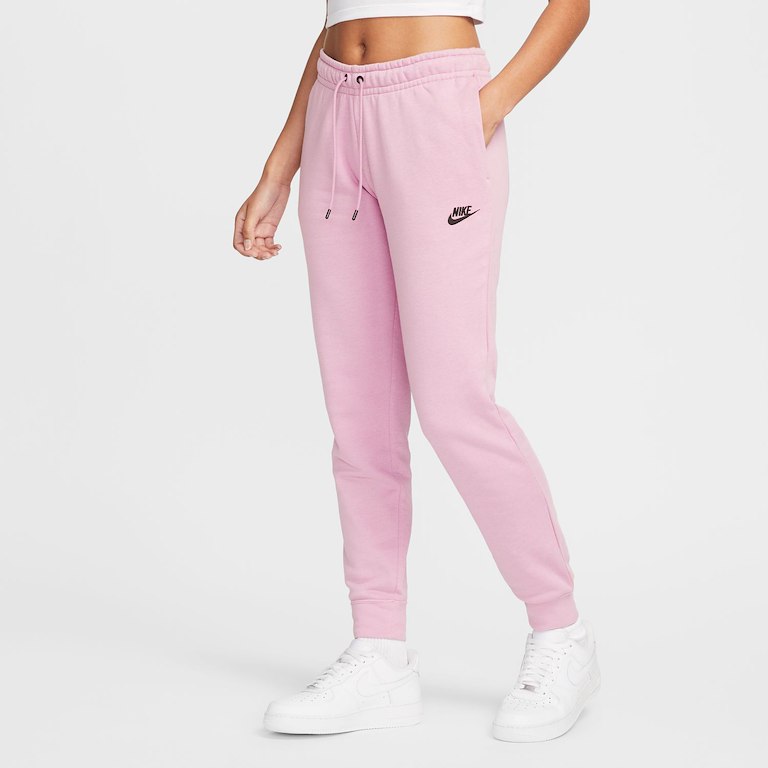 Nike W NSW ESSNTL PANT REG FLC MR, ženski donji deo trenerke, pink