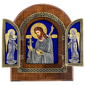 Triptih Sveti Jovan Krstitelj 22x18cm (na plavoj pozadini)