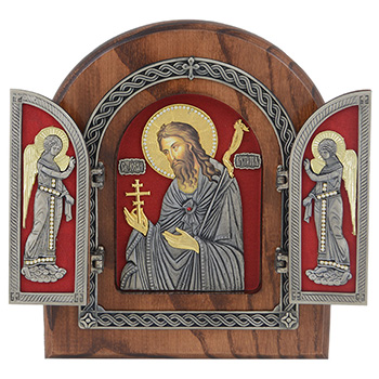 Triptih Sveti Jovan Krstitelj 22x18cm (na crvenoj pozadini)