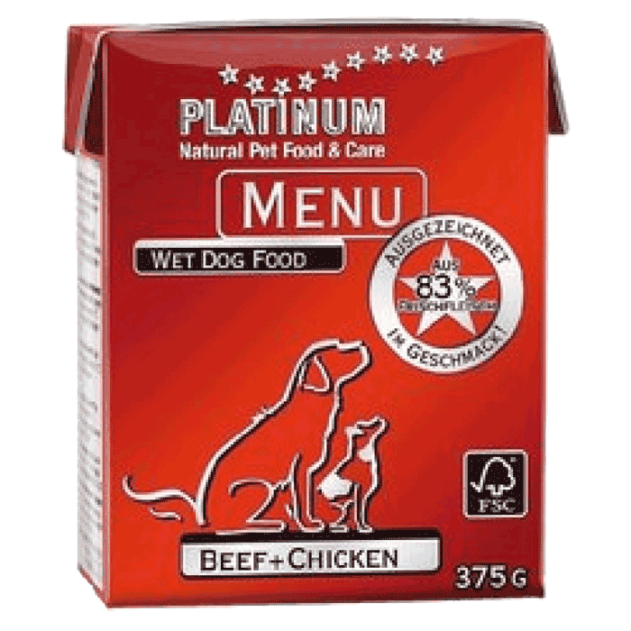 Platinum konzerva za pse Dog Menu Govedina i Piletina, 375 g