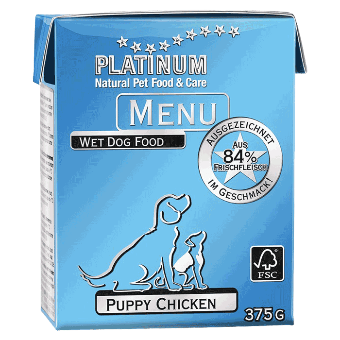 Platinum konzerva za štence Puppy Menu Piletina, 375 g