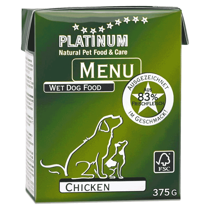 Platinum konzerva za pse Dog Menu Piletina, 375 g