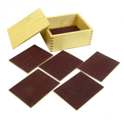 Montesori Taktilne pločice na šmirgl papiru u drvenoj kutiji