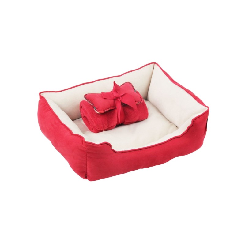 Krevet 3u1 sa ćebetom i jastukom/igračkom crveni