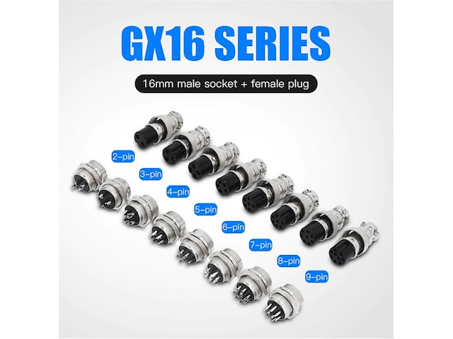 Set metalnih konektora GX16 7 pina