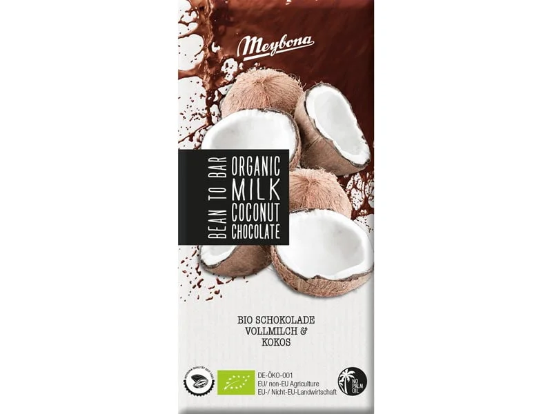 Organska Mlečna Čokolada Kokos Meybona 100g