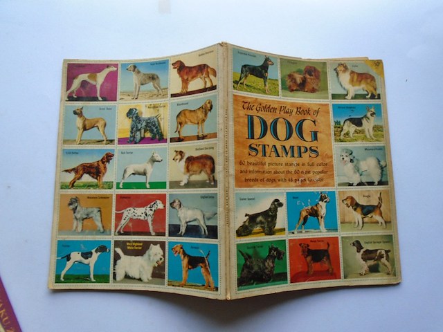 Dog stamps , a golden play book, album, rase pasa