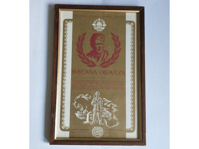 plaketa SVEČANA OBAVEZA 1990 SFRJ Yugoslavia 1990.