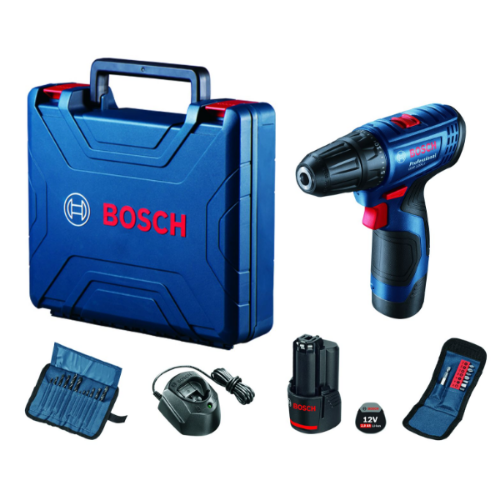 Bosch GSR 120 Li aku bušilica odvijač 2x2,0 Ah i set alata