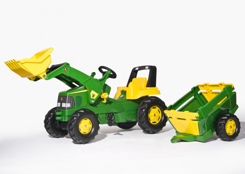 Igračka John Deere Traktor sa prikolicom i korpom