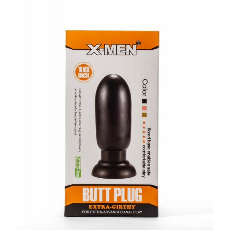 X-Men 7.87" Extra Girthy Butt Plug Black XMEN000168 / 7861