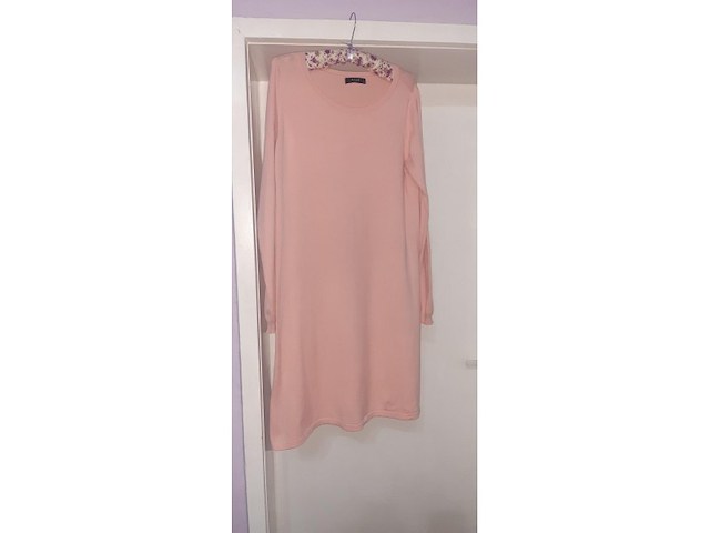 Roze trikotažna haljina