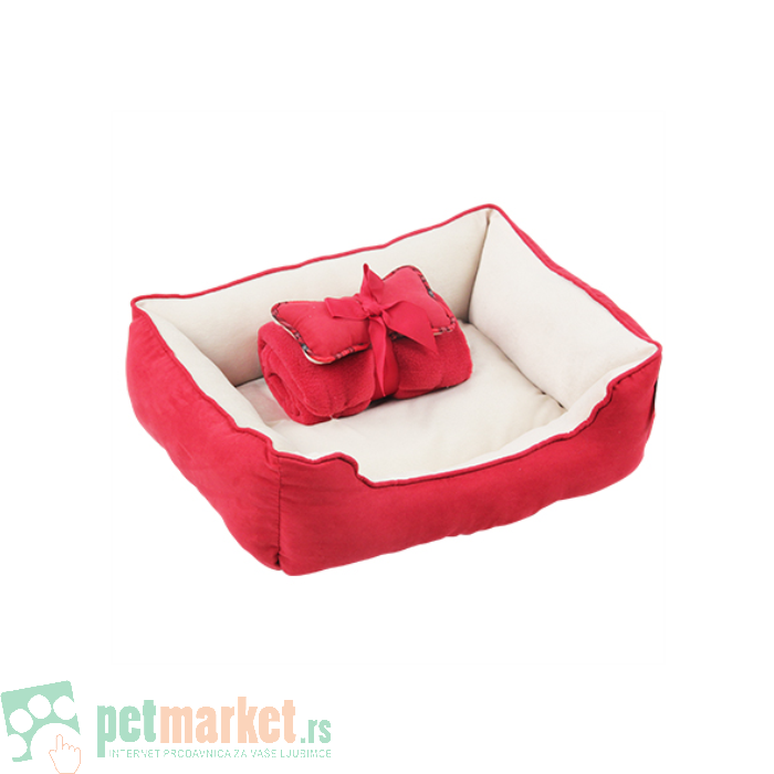 Pawise: Ležaljka sa ćebetom i jastukom Pet Bed, crvena
