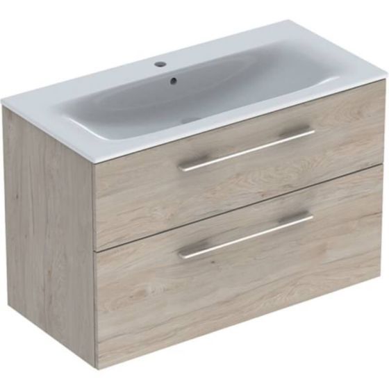 Ormarić GEBERIT Selnova Square 100cm FIOKE + lavabo SVETLI ORAH