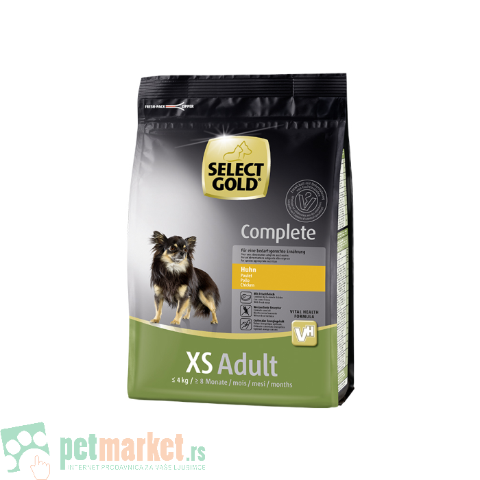Selecta Gold: Hrana za odrasle pse toy rasa Complete XS Adult Piletina, 1 kg