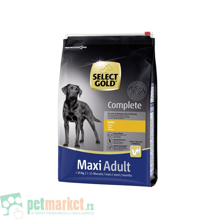 Selecta Gold: Hrana za odrasle pse velikih rasa Complete Maxi Piletina, 12 kg