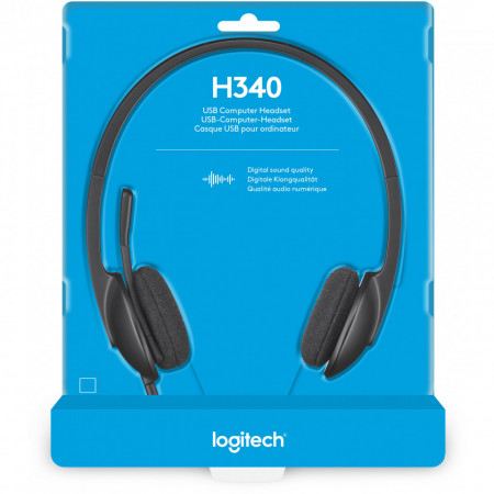 Logitech H340 USB PC Headset with Noise-Cancelling Mic, 981-000475