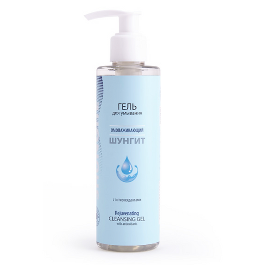 Podmlađujući gel za umivanje i skidanje sminke ” ŠUNGIT” za zrelu kožu lica, 200 ml