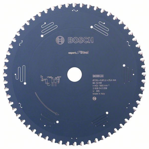 BOSCH® List kružne testere Expert for Steel 355 x 25,4 x 2,6 mm, T80 za ručne suve sekače