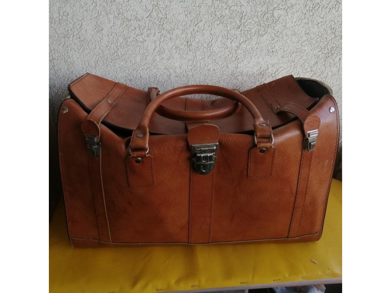 Retro vintage kožni putni kofer