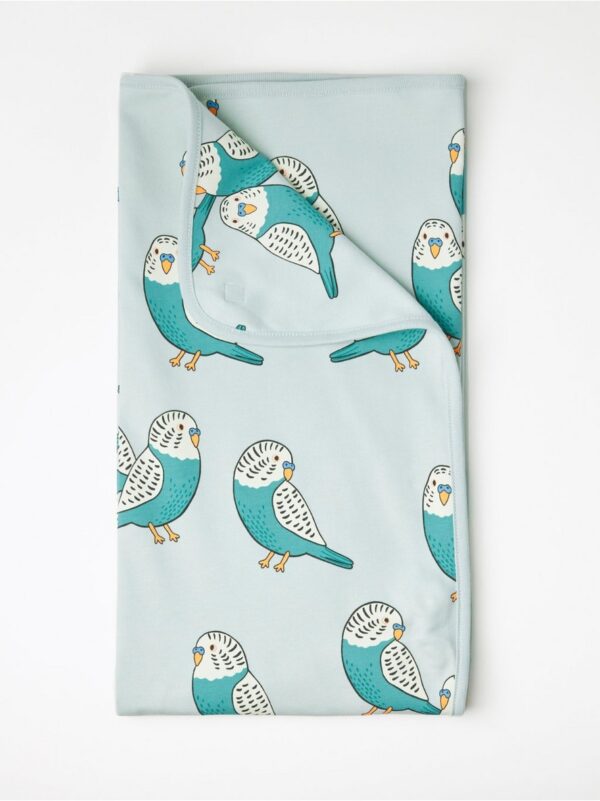 Ćebe – Baby blanket with budgies