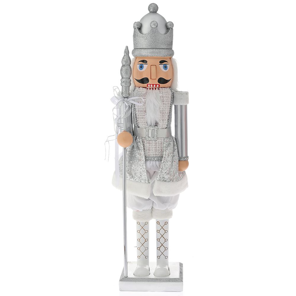 NG figura SILVER NUTCRACKER HOLDING A SCEPTER 80CM 79391 - ILD