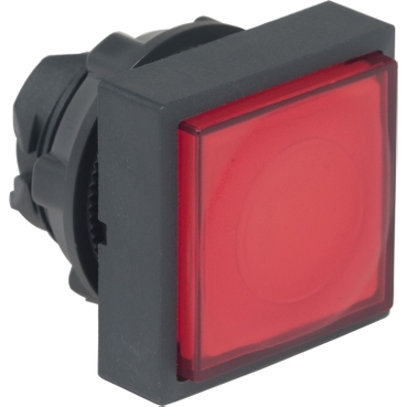 SE Crvena kvadratna izbočena glava svetlećeg tastera Ø22 sa povratkom za integ.LED