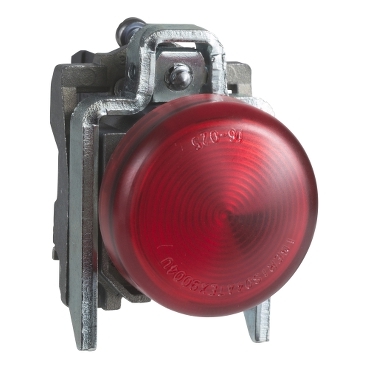 SE Crvena kompletna signalna lampica Ø22 ravna sočiva sa BA9s sijalicom 250V