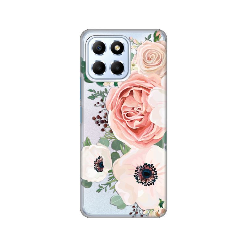 Maskica Silikonska Print Skin za Honor X6 Luxury Pink Flowers