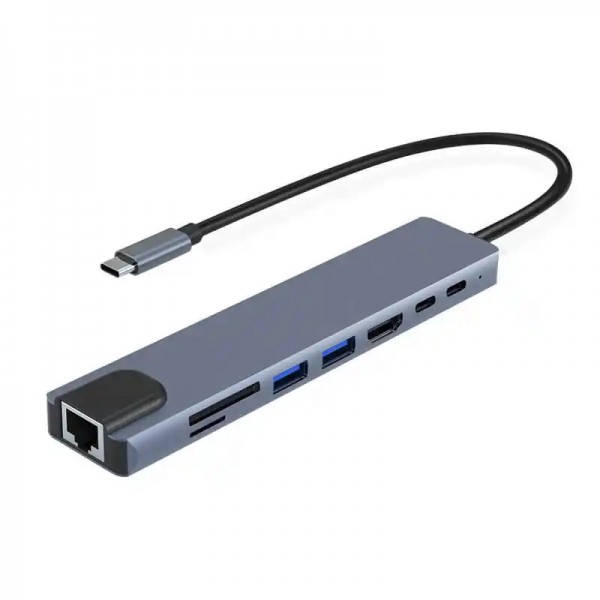 Kettz KT-801G USB Type-C to HDTV 8 in 1 HUB