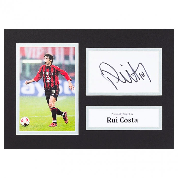 Rui Costa Signed 10"x8" Photo Display AC Milan Portugal Autograph Memorabilia COA