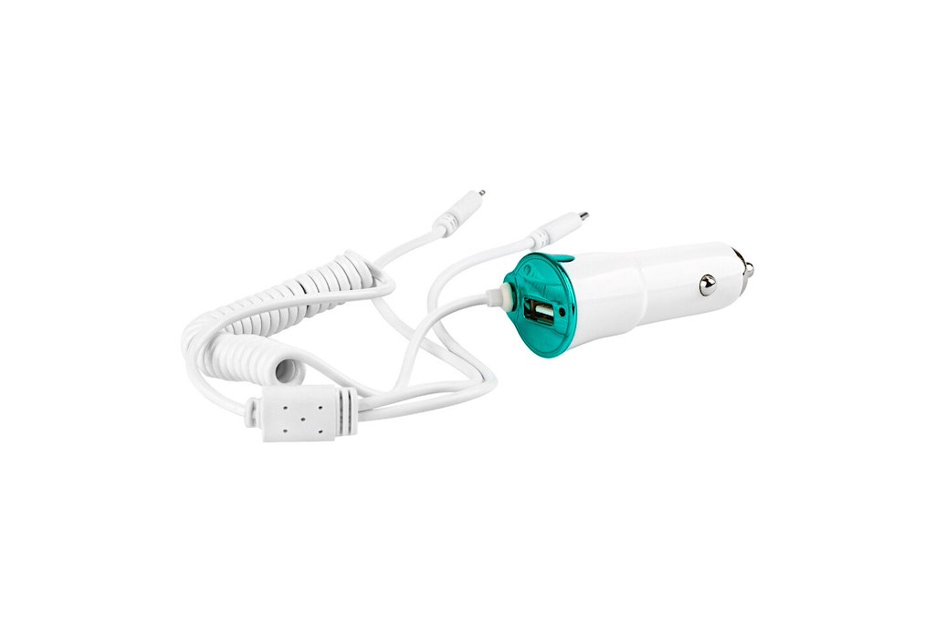 USB punjač za auto + microUSB + osvjetljenje za iPhone PCH-05