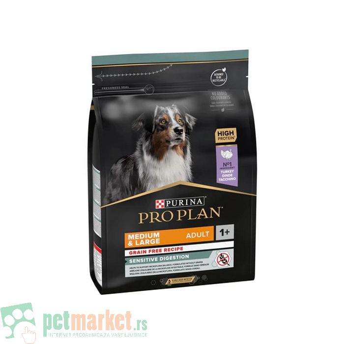 Pro Plan: Hrana za odrasle srednje i velike pse Med/Large Adult Optidigest Grain Free