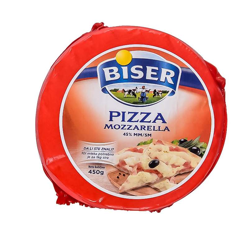 Biser pizza mozzarela sir 450g