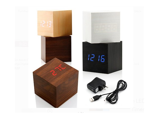WOODEN CLOCK - drveni digitalni sat