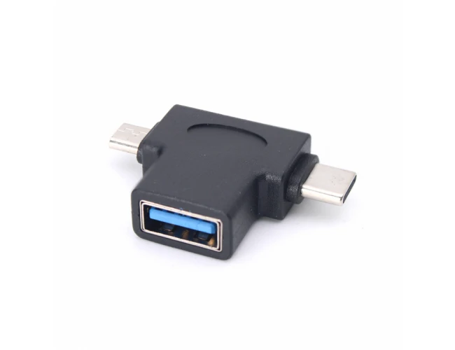 3G (91590) adapter USB 3.0 (ženski) na tip C (muški) na micro USB (muški) crni