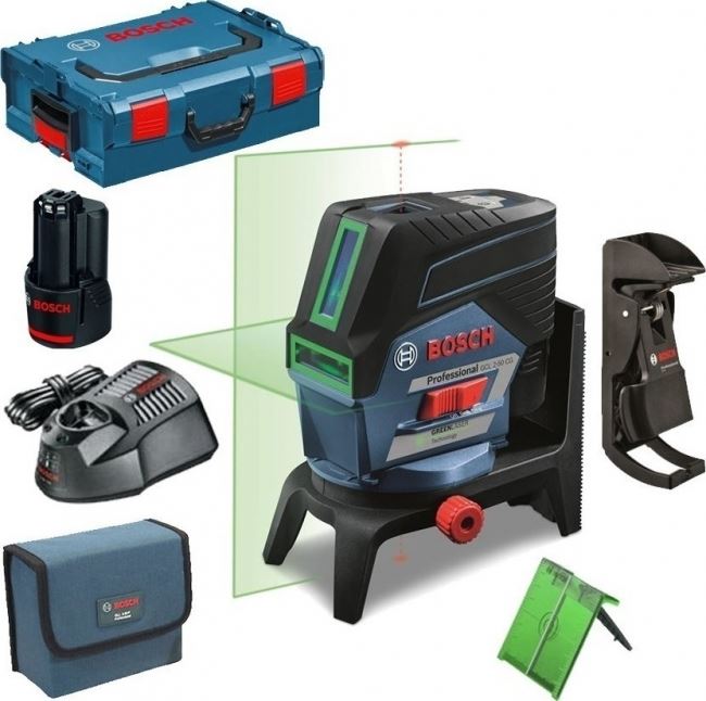 Bosch GCL 2-50 CG Kombinovani laser sa zelenim linijama lasera sa RM 2 nosačem, baterijom i punjačem u L-Boxx koferu