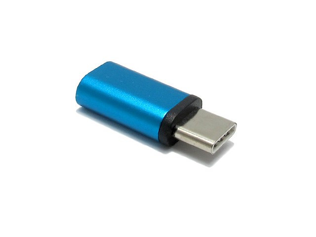 Adapter metalni sa micro na type C plavi