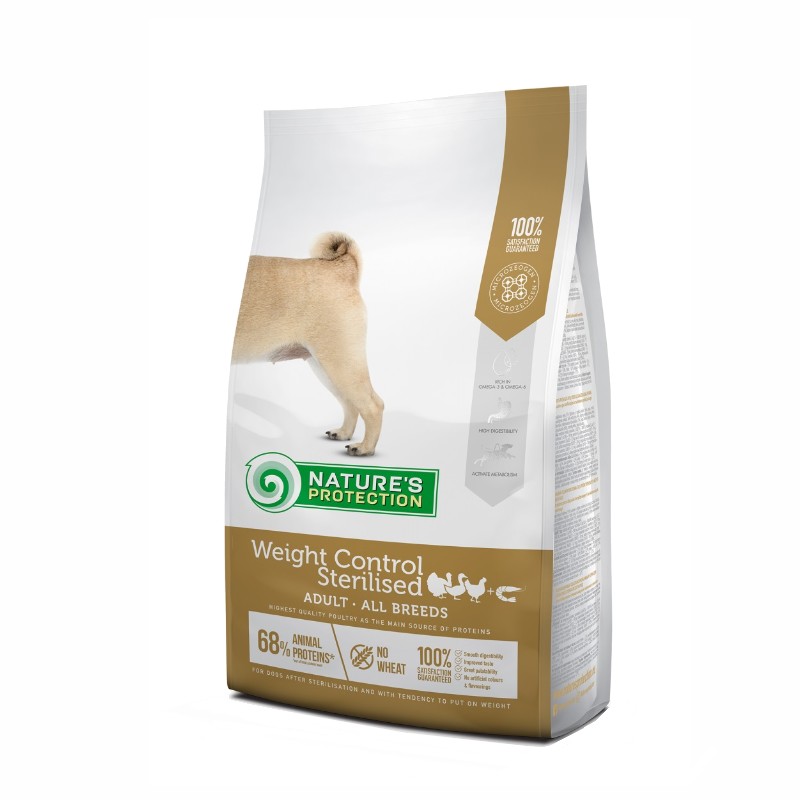 Nature’s Protection Dry Feed Weight Control Sterilised Adult Živina and Krill All Breeds 2kg i 12kg